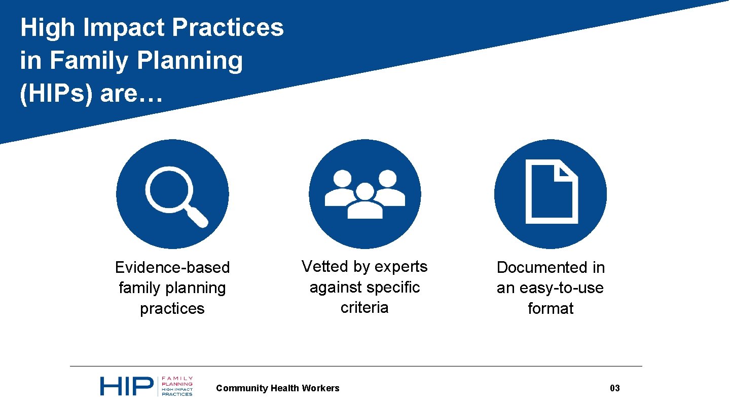 Community Health Workers Bringing family planning services to