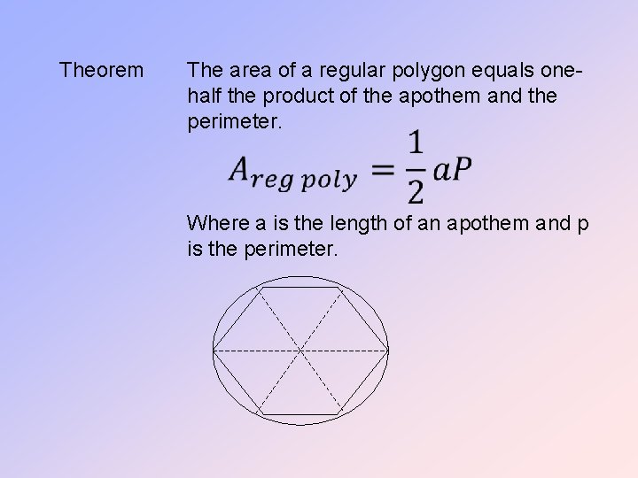 11 5 Areas of Regular Polygons Objective After