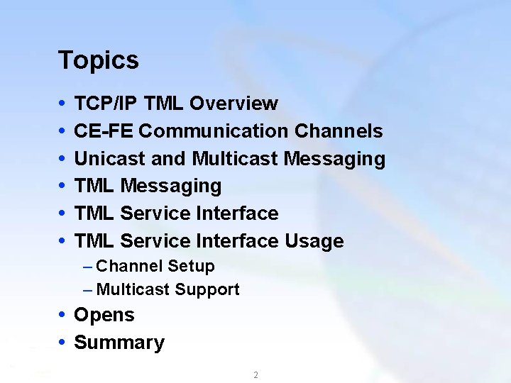 Tcpip Based Tml Transport Mapping Layer For For