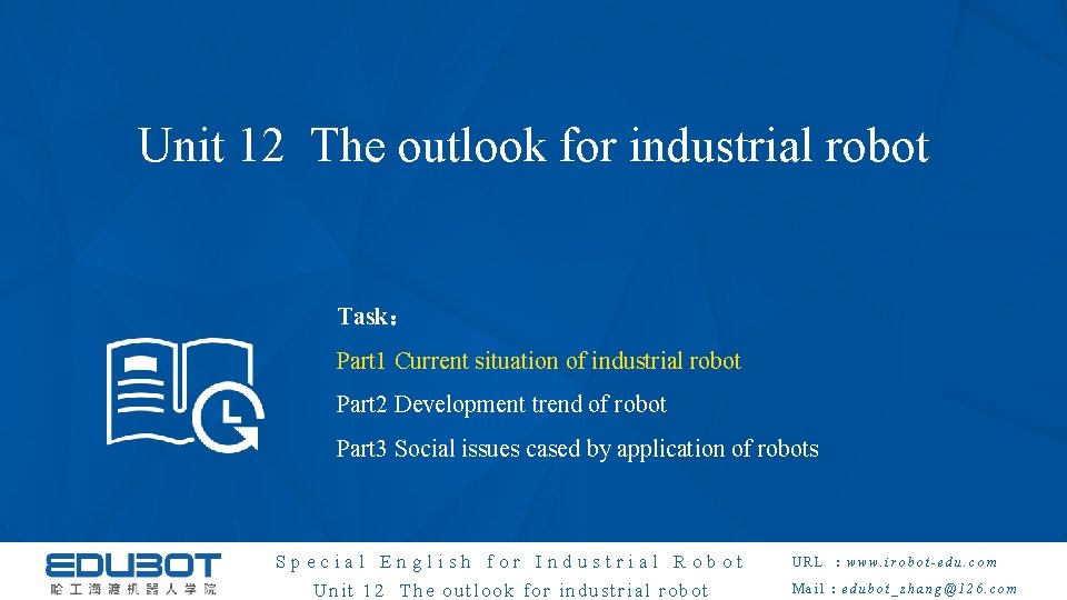 Special English for Industrial Robot URL www irob
