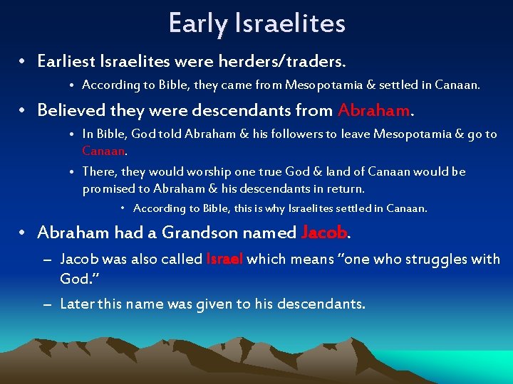 Chapter 3 The First Israelites Vocabulary Monotheism Covenant