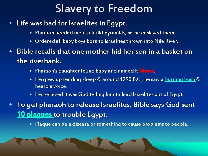 Chapter 3 The First Israelites Vocabulary Monotheism Covenant