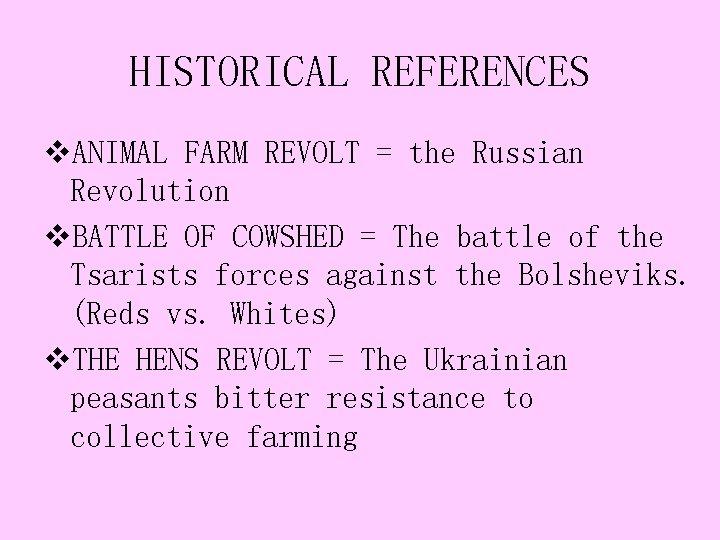 ANIMAL FARM Historical references symbolism and allegory Definitions