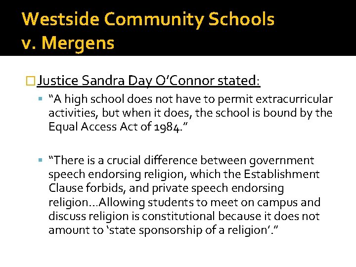 Board of Education of Westside Community Schools V