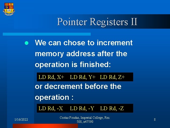 ATmega 103 Assembly II 1162022 Costas Foudas Imperial