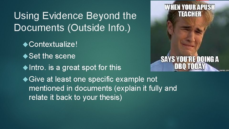 Tips for Writing a DBQ Plan and Organize