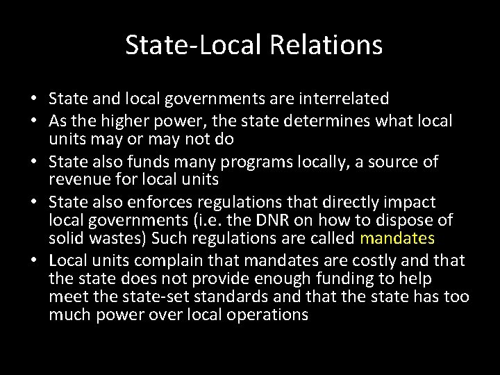 State Local and Tribal Government Chapter 4 The