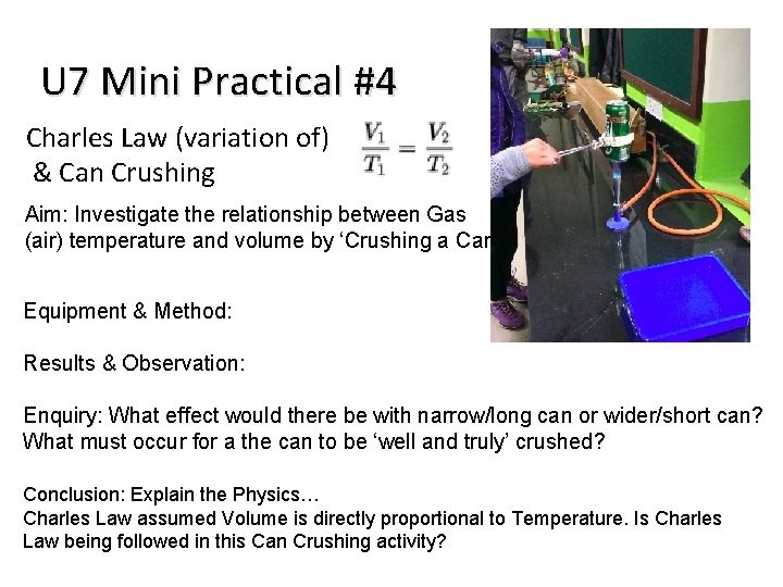 Gases and Pressure Number of Particles Kinetic theory