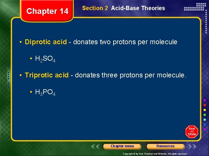 Chapter 14 Section 2 AcidBase Theories BrnstedLowry acid