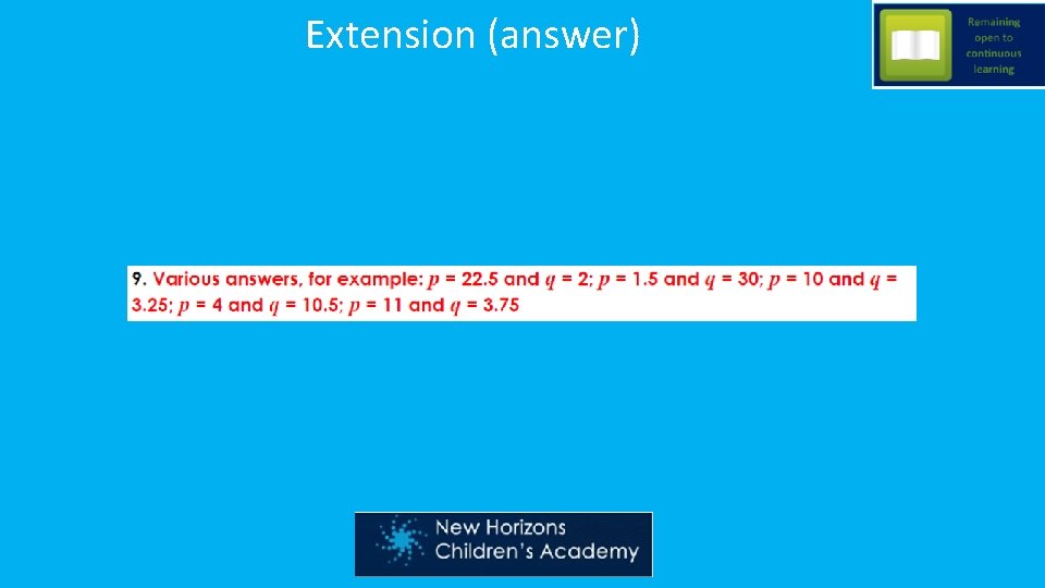 Day 4 Algebra Finding pairs of values Success