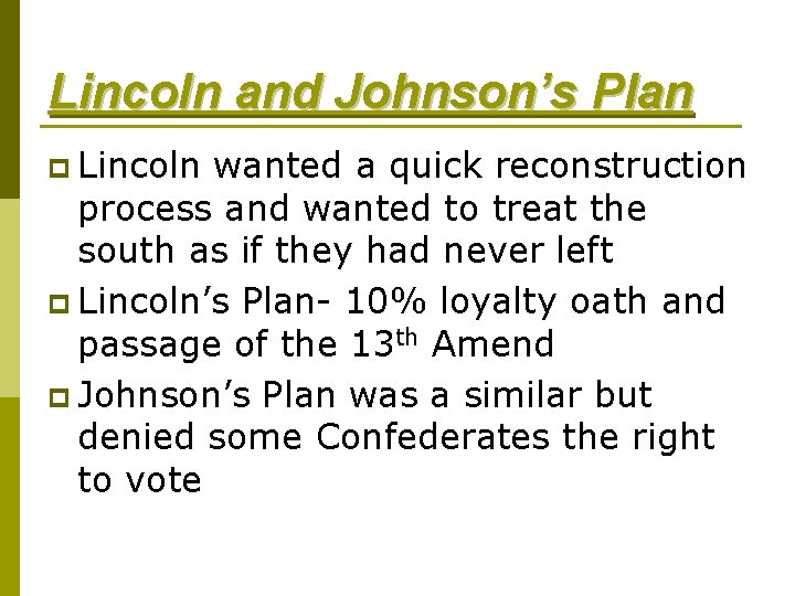 AP Chapter 17 Reconstruction Politics of Rebuilding America