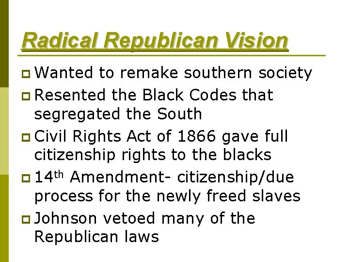 AP Chapter 17 Reconstruction Politics of Rebuilding America
