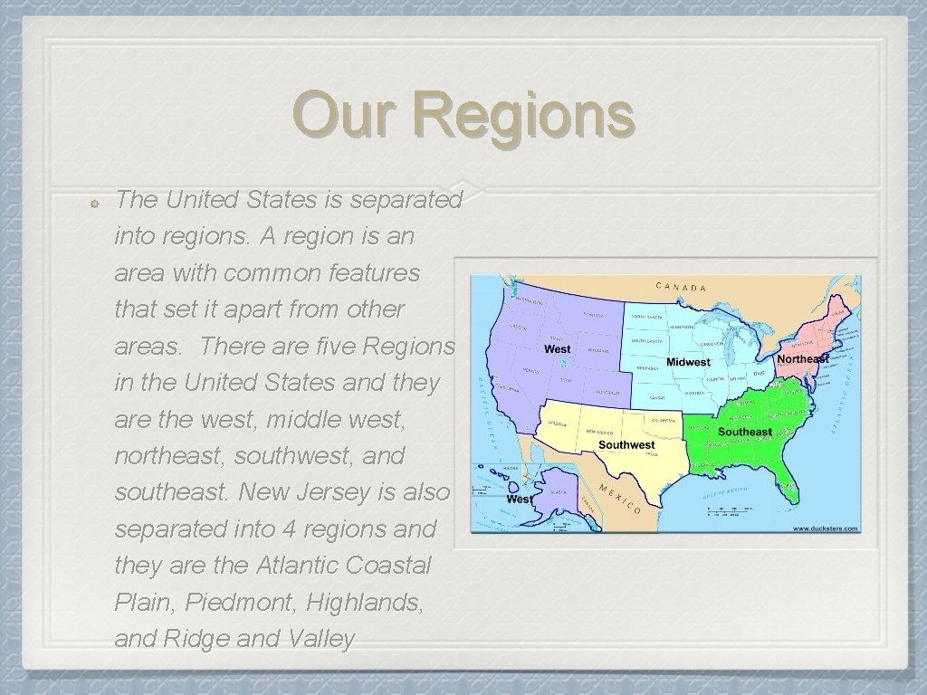 Regions By Jaron Our Regions The United States