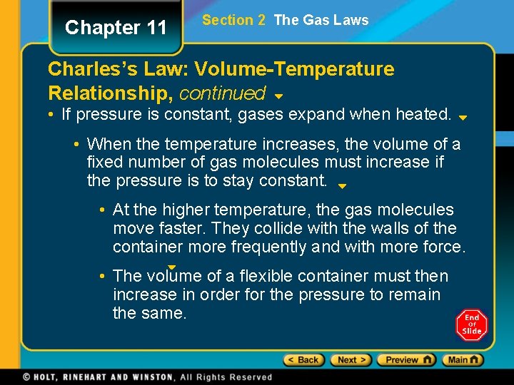 Chapter 11 Section 2 The Gas Laws Boyles
