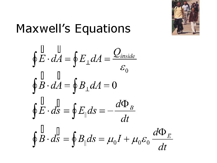 Physics 014 Electromagnetic Waves Maxwells Rainbow o o
