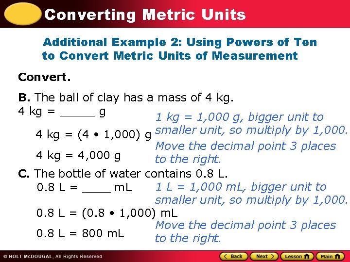 Converting Metric Units Warm Up Problem of the