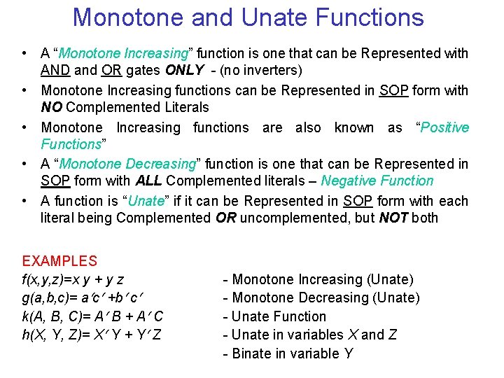 Three Special Functions The Boolean Difference Or Boolean