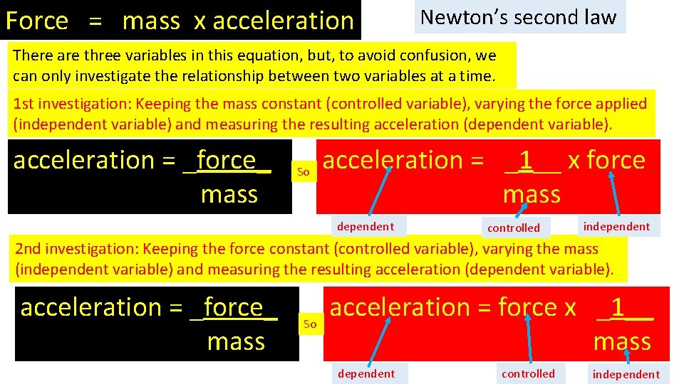 Physics bridging task 3 c Newtons second law