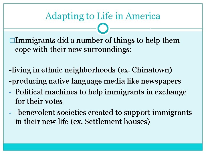 Immigration A BRIEF OVERVIEW OLD vs NEW IMMIGRANTS