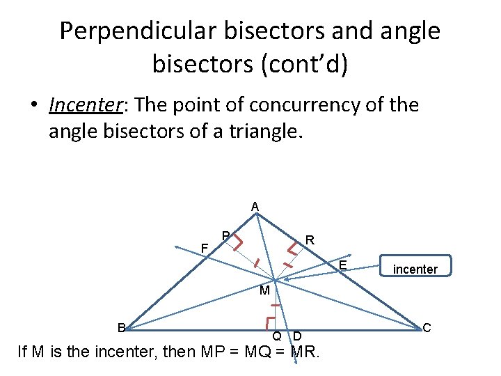 Geometry 5 3 Use Angle Bisectors of Triangles