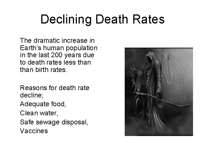 1 Describe the changes in human population using