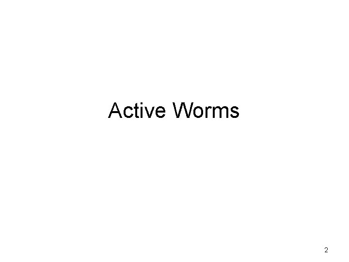 Active Worms Buffer Overflow Attacks and BGP Attacks