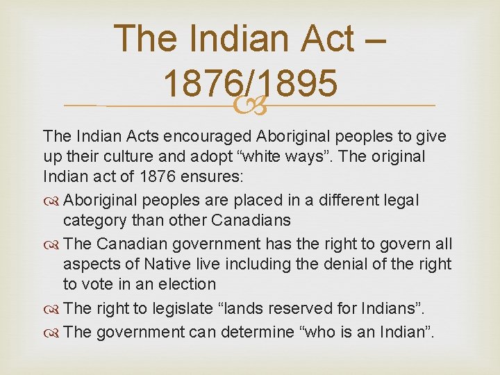 European Impact on Aboriginal Peoples European Arrival As
