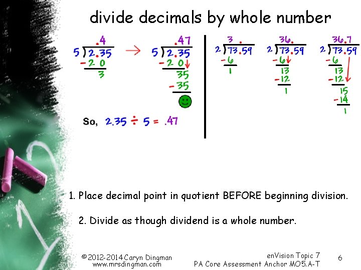 Math Vocabulary Numbers and Operations M 05 AT