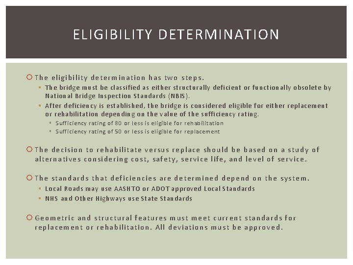 OffSystem Bridge Program PRESENTED BY MARK HENIGE PROGRAM