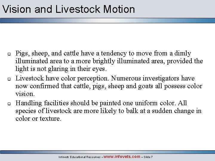 F 20 Livestock Facilities Handling and Behavioral Principles