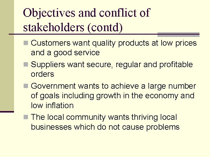 STAKEHOLDERS Links between Stakeholders and their dependence upon