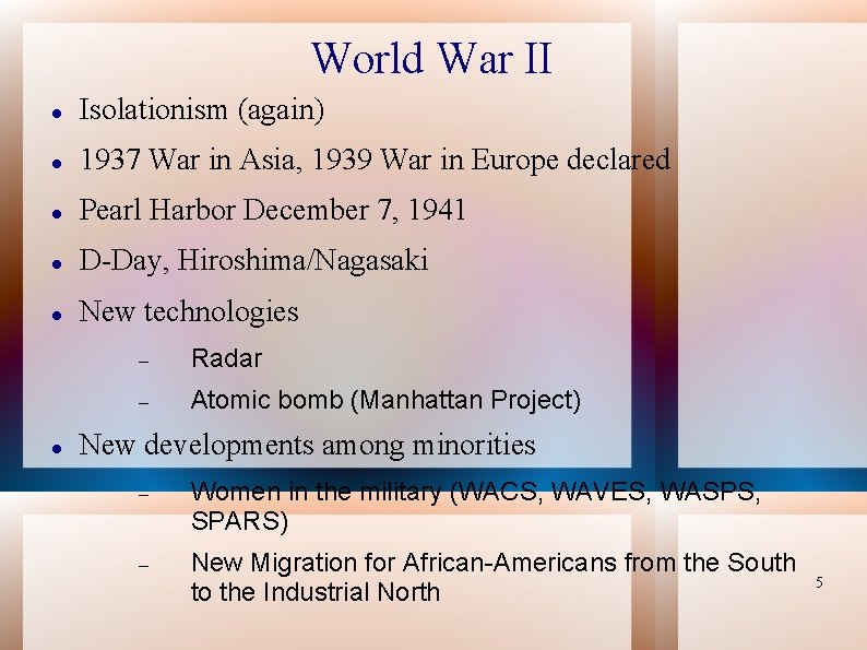 Very Brief History of the United States cont