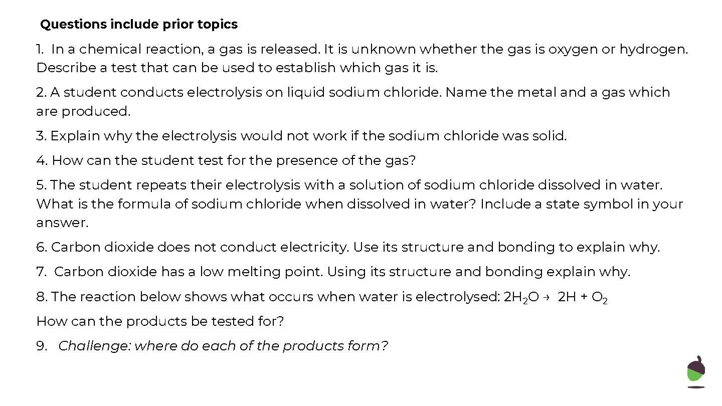 Testing gases Worksheet Combined Science Chemistry Key Stage