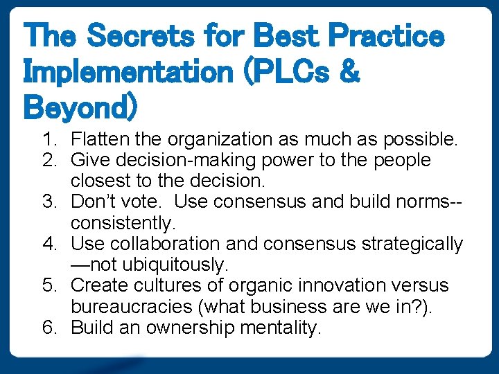 PLCs Empower to Implement Presented by Casey Reason