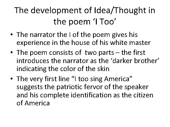 Chapter 4 I Too By Langston Hughes Images