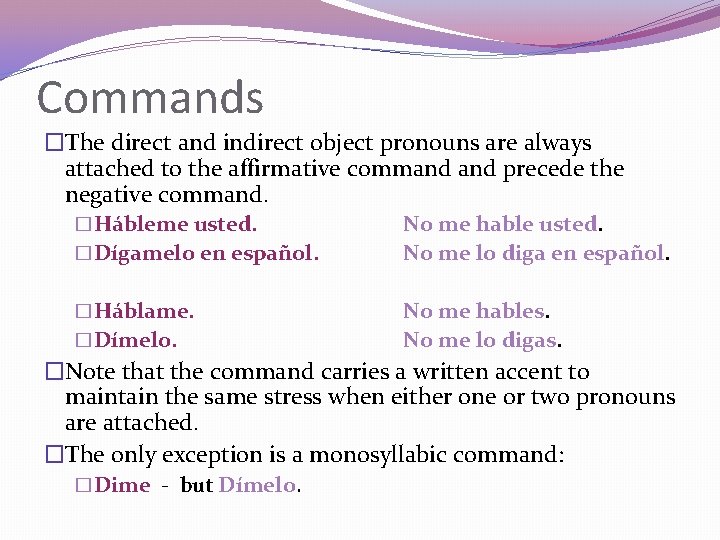 Object Pronouns Espaol 4 Captulo 5 Metas de
