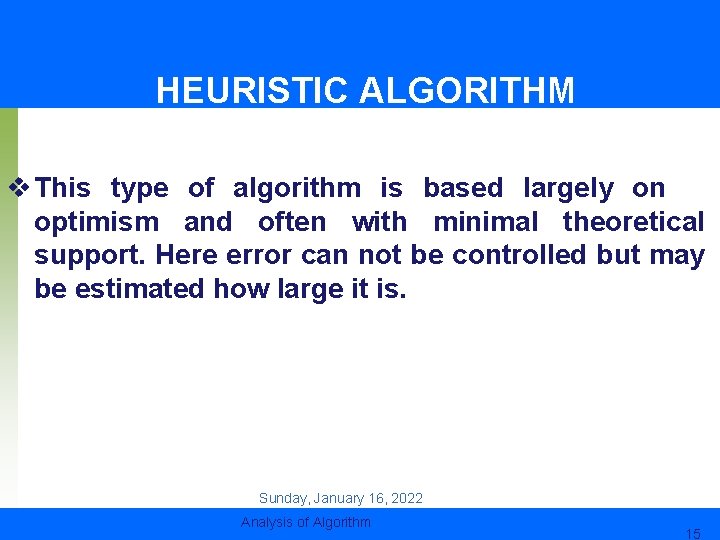 Analysis of Algorithm Lecture 1 Huma Ayub Assistant