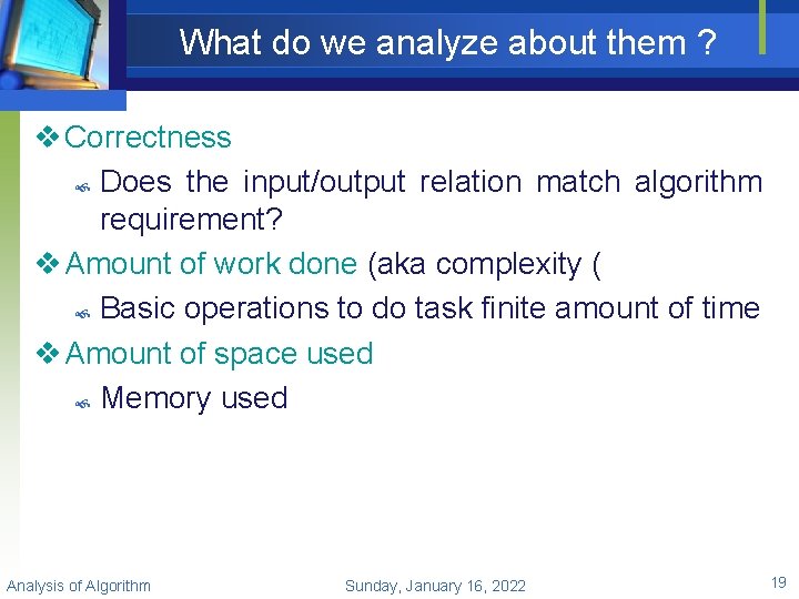 Analysis of Algorithm Lecture 1 Huma Ayub Assistant