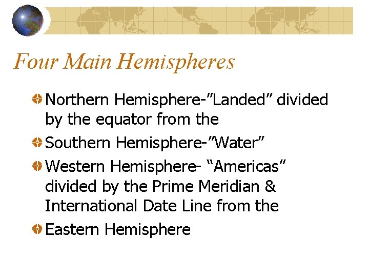 Globe and Map Skills Content Check and Strategies