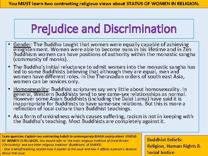 AQA Religious Studies A Buddhism Religion human rights
