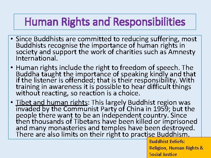 AQA Religious Studies A Buddhism Religion human rights