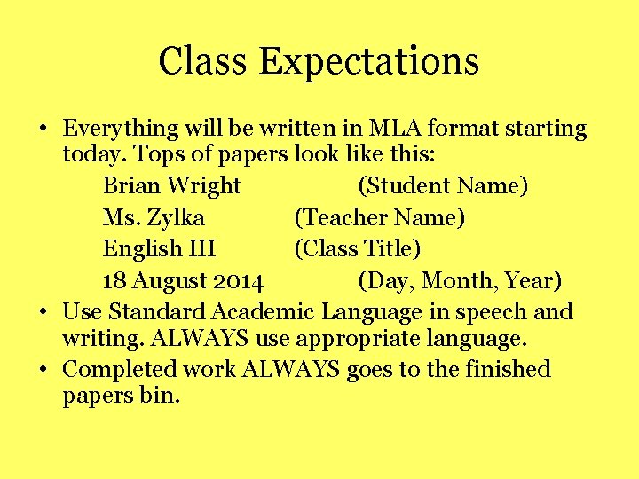 How to Succeed in English Student Expectations Be