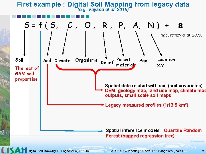 Digital Soil Mapping Basic concepts and applications in