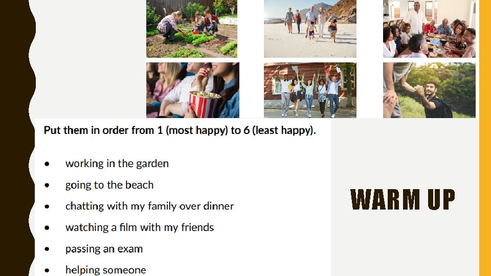 WARM UP FOCUS ON VOCABULARY Part A Match