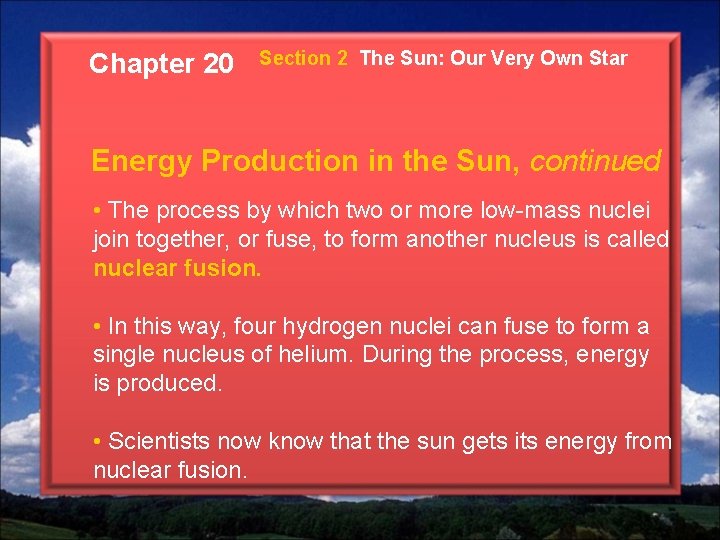 Chapter 20 Formation of the Solar System Table