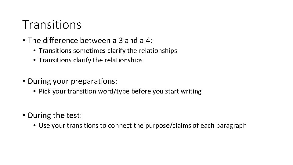 ACT Writing Organization Organization The Rubric Three separate