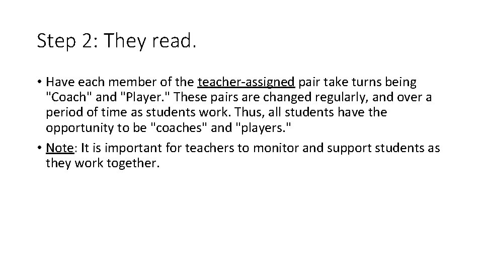 BASIC PALS FORMAT Peer Assisted Learning Strategy What