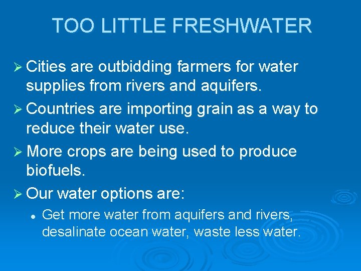 Chapter 14 Water WATERS IMPORTANCE AVAILABILITY AND RENEWAL