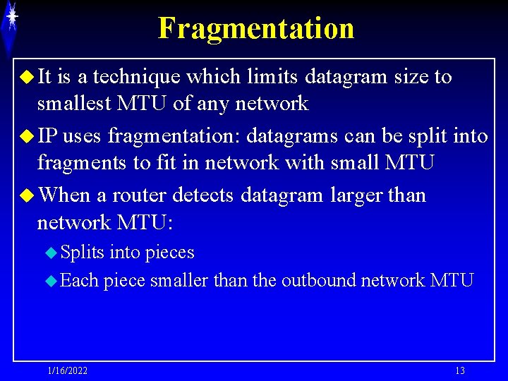 Chap 19 IP Encapsulation Fragmentation and Reassembly u