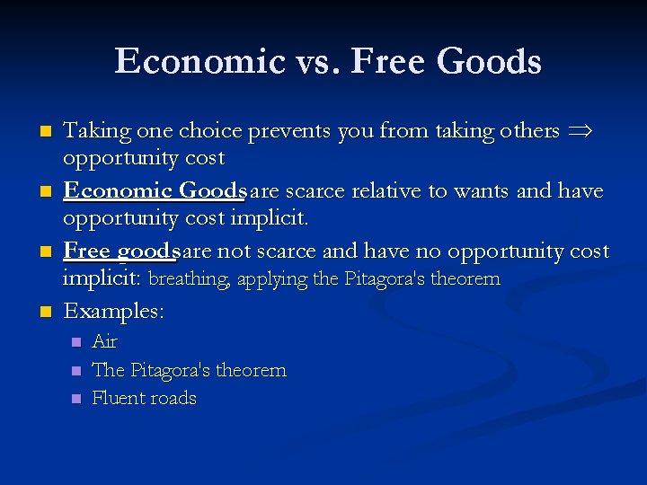 Unit 1 The Basic Economic Problem The Basic